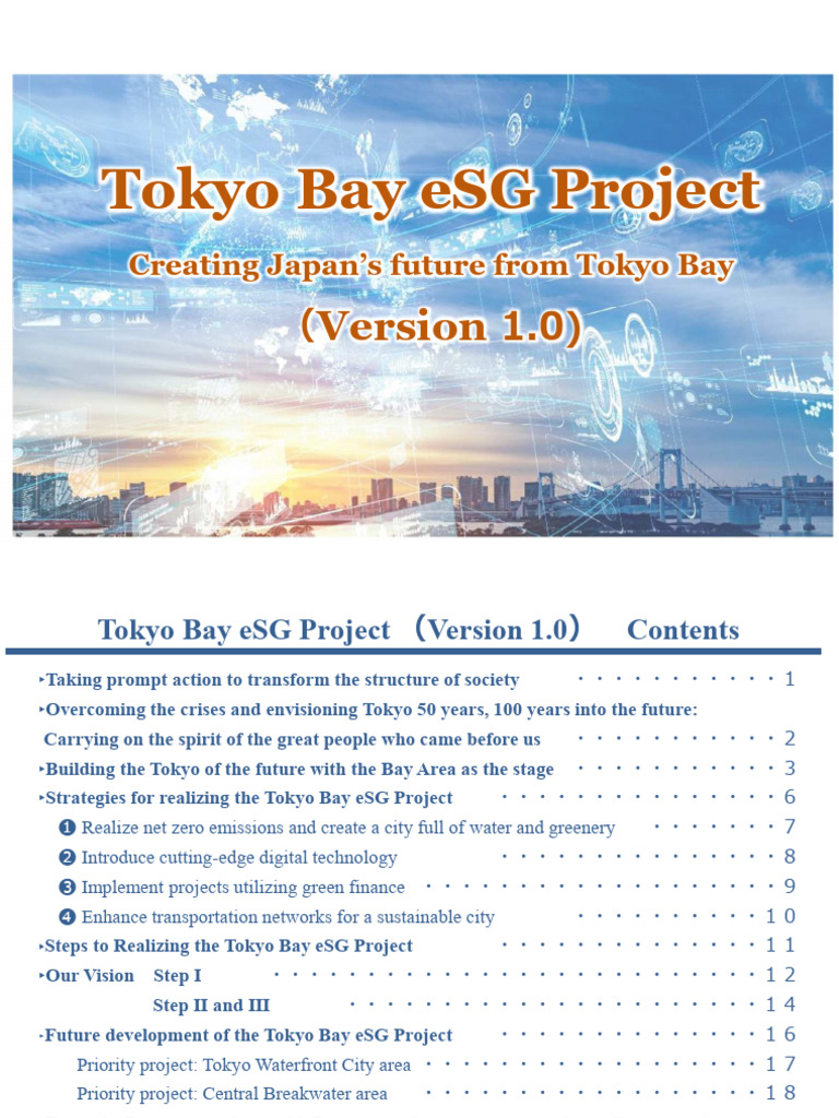 Tokyo Bay eSG Project | Download Free PDF | Sustainable City | Transport