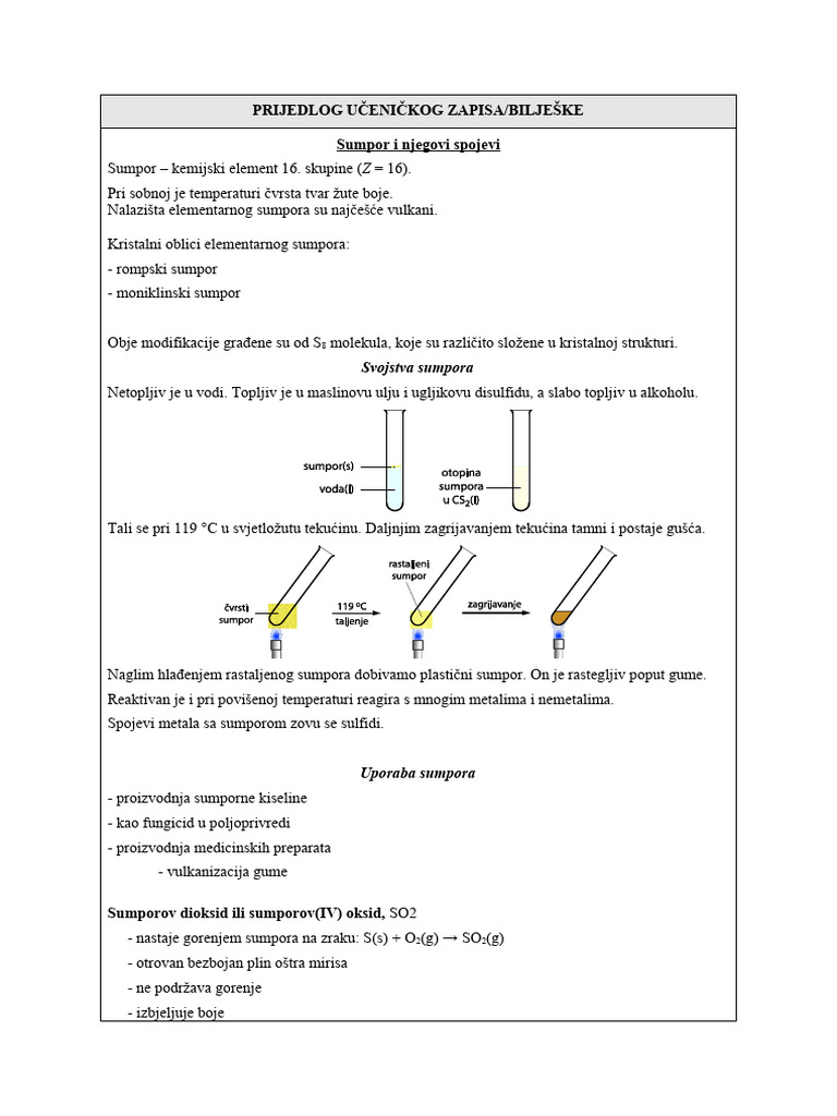 Sumpor i njegovi spojevi | PDF