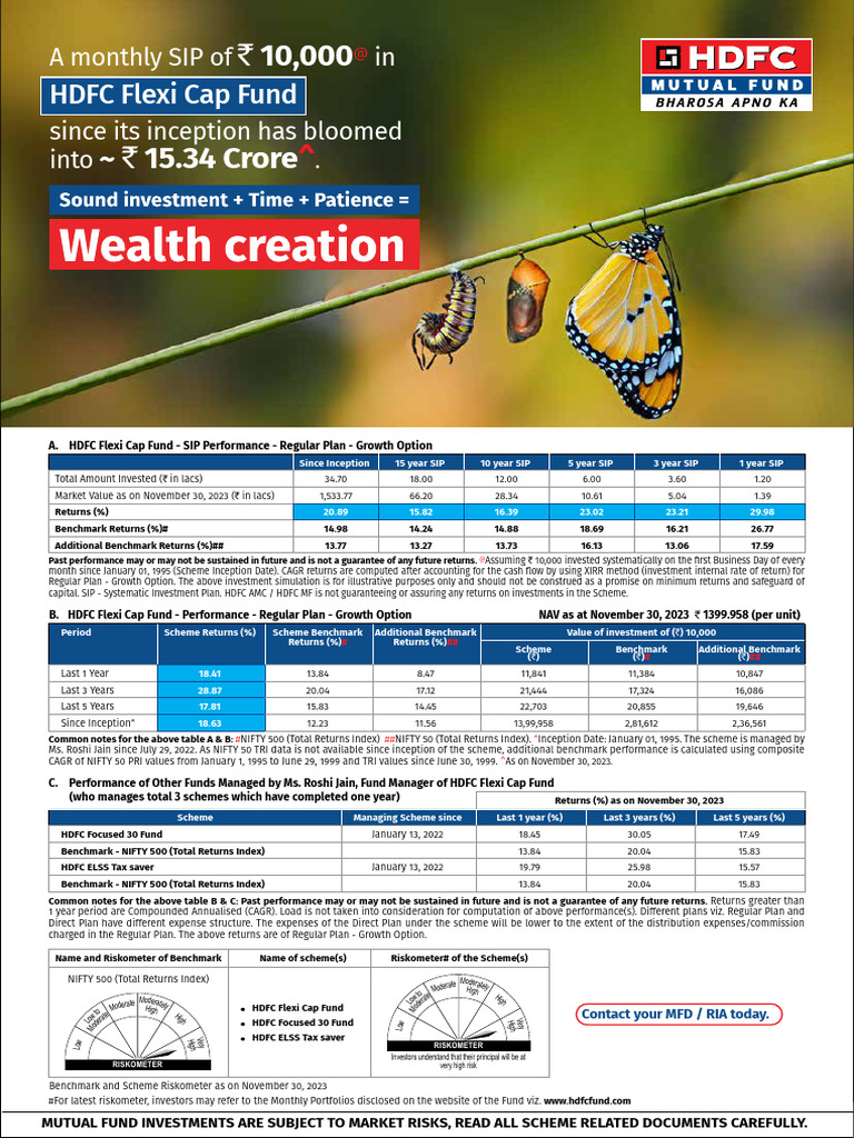 Leaflet - HDFC Flexi Cap Fund (Dec 2023) | PDF | Investing | Mutual Funds