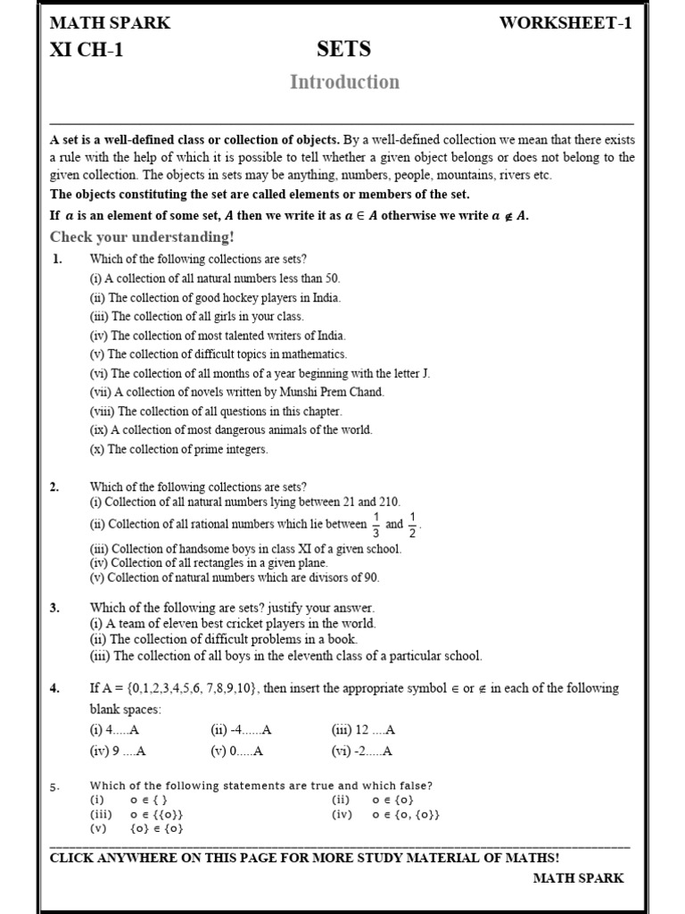 Chapter-1 Sets | Download Free PDF | Mathematics | Number Theory