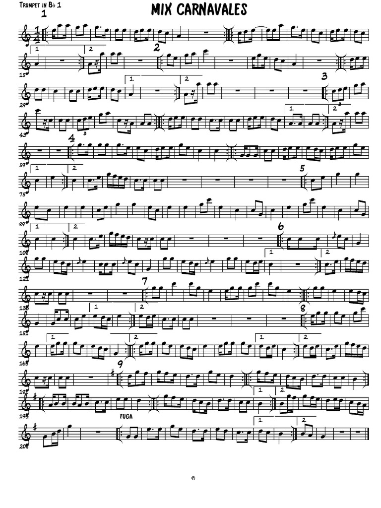 MIX CARNAVALES - Trumpet in BB 1 | PDF
