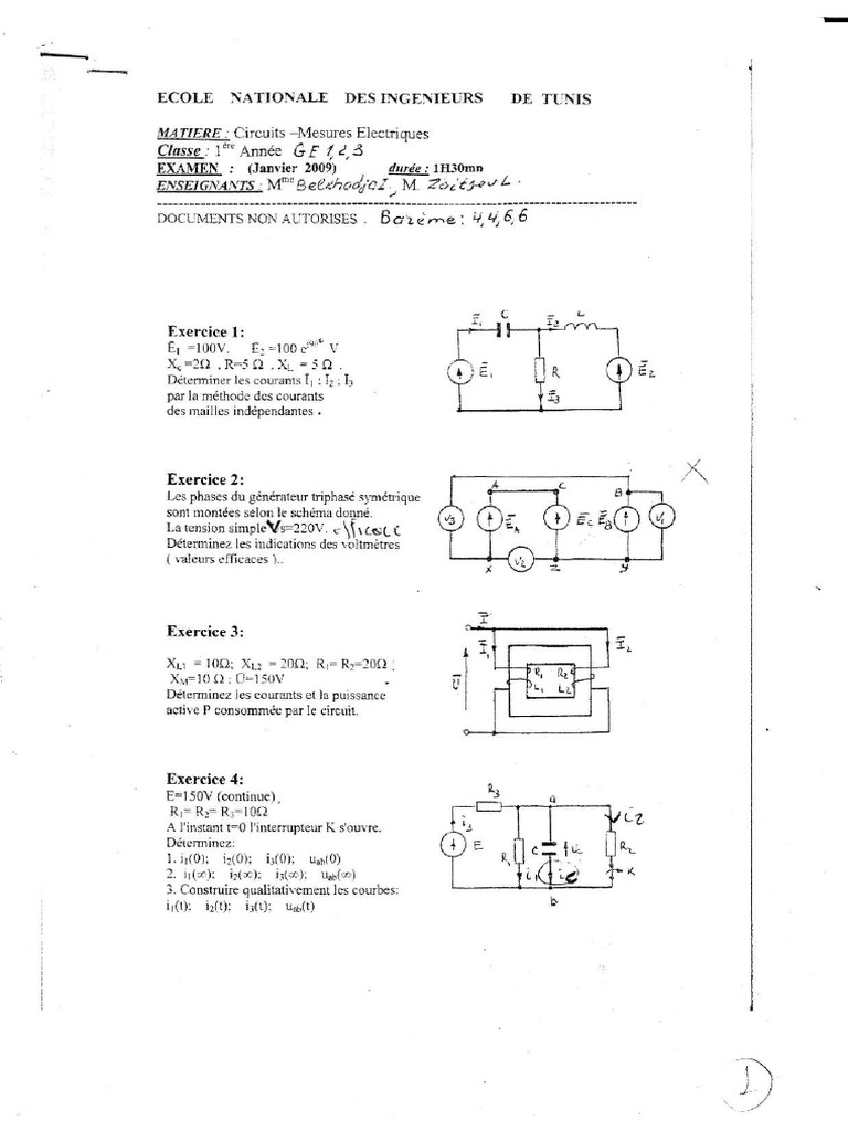 Circuits Electriques - 2009-2010 - P | PDF