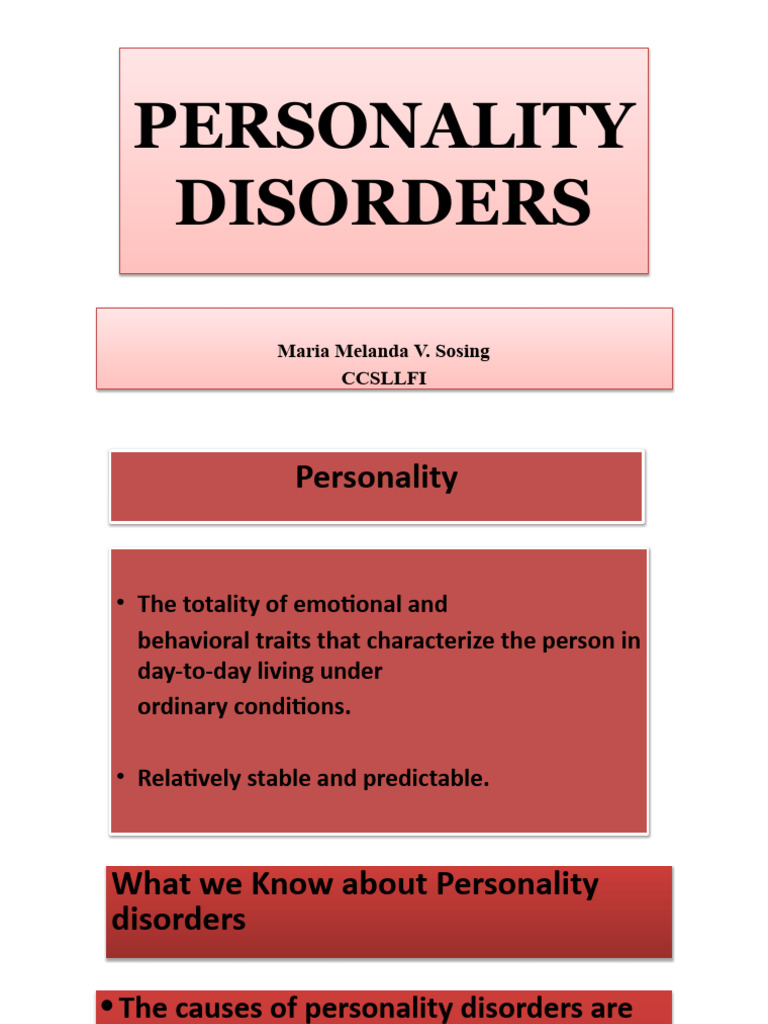 Unit III. 3. A. Personality Disorders | PDF | Borderline Personality ...