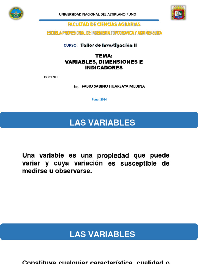 Semana 5- Variables, Dimensiones e Indicadores | Descargar gratis PDF | Nivel de medida ...
