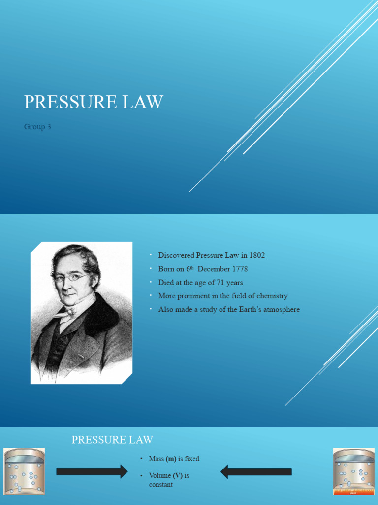 Pressure Law | PDF | Pressure | Gases