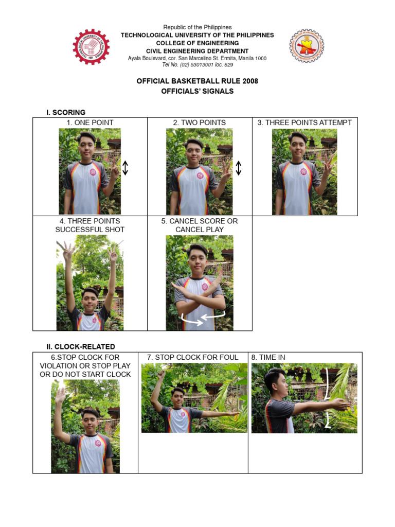 Hand Signals | PDF | Games Of Physical Skill | Indoor Sports