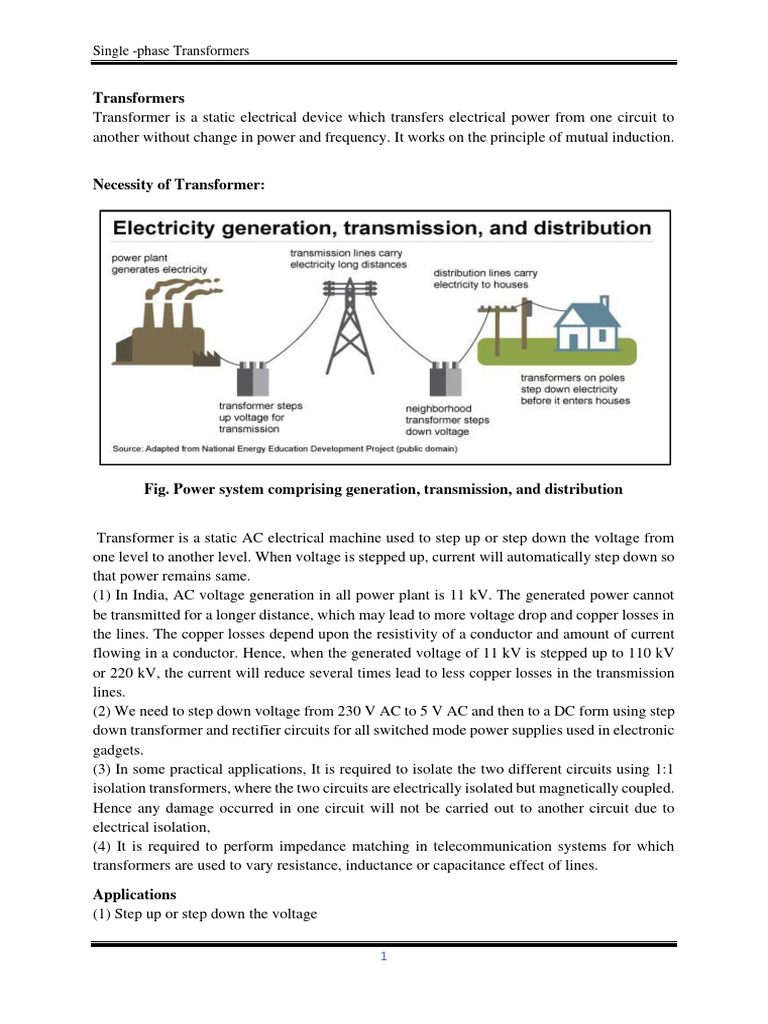 Module-1 Transformers | PDF | Transformer | Alternating Current
