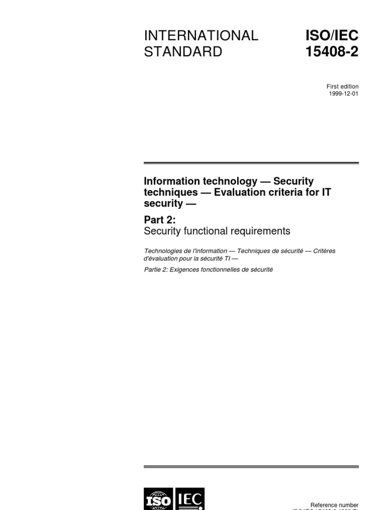 Iso15408 2 | PDF | Authentication | International Organization For ...