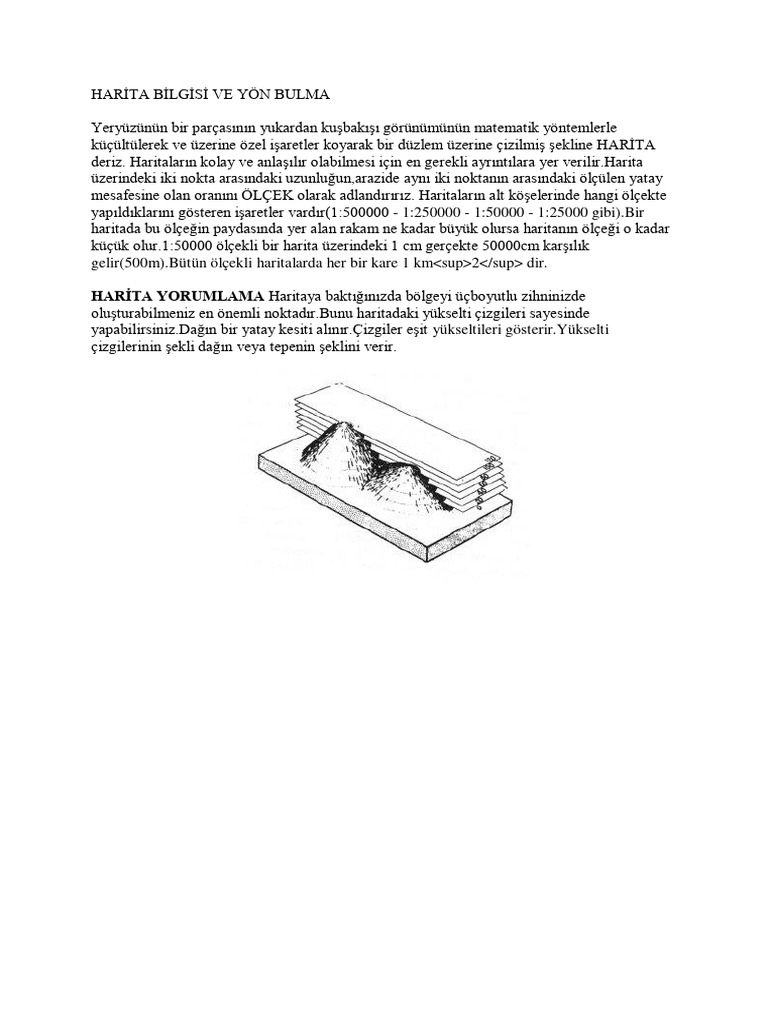 Harita Bilgisi Ve Yon Bulma | PDF