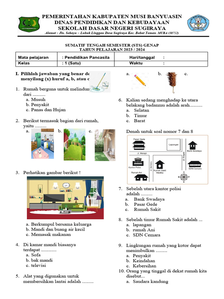Soal STS PPKN Sem 2 Kelas 1 | PDF