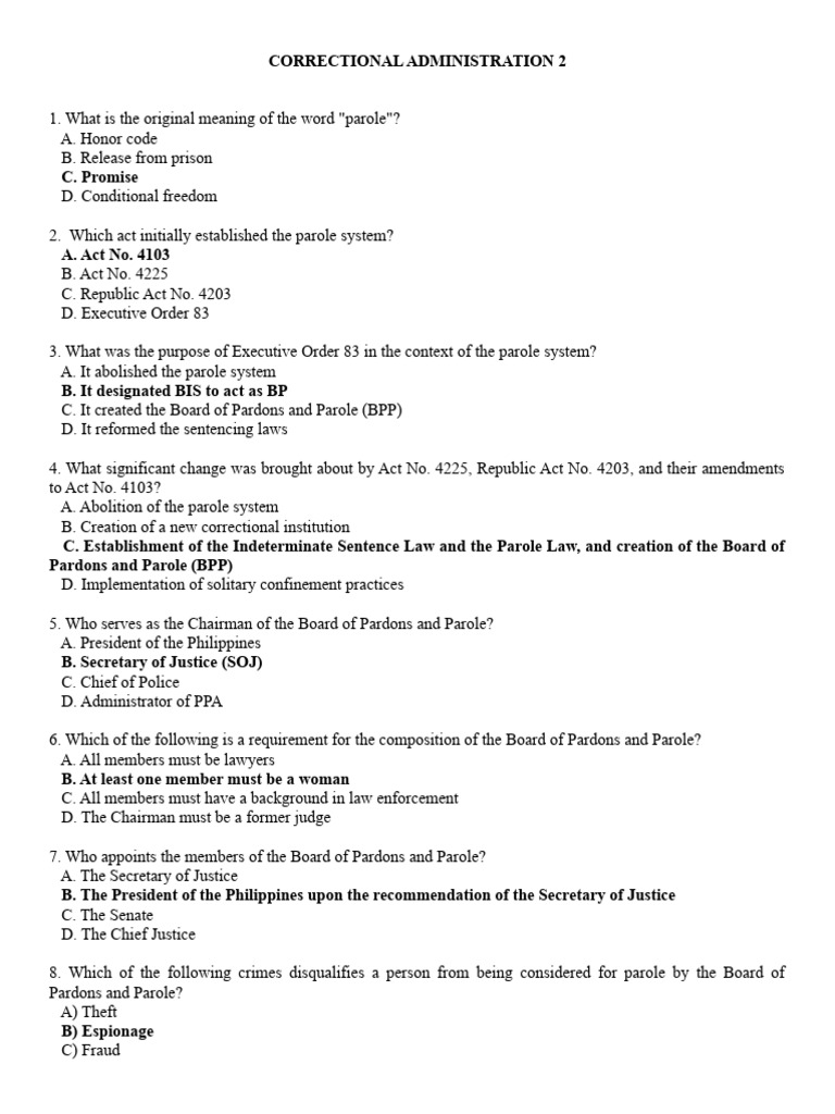 Parole System and Board Overview | PDF | Pardon | Parole