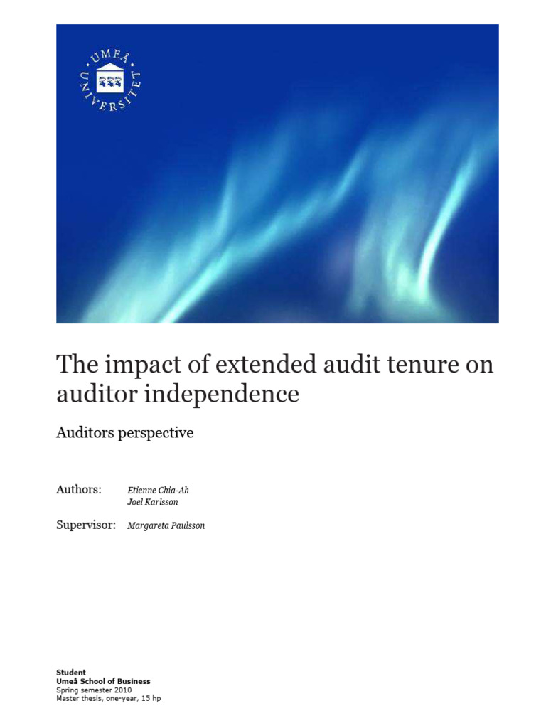 Audit Tenure and Auditor Independence 1 | PDF | Audit | Inductive Reasoning