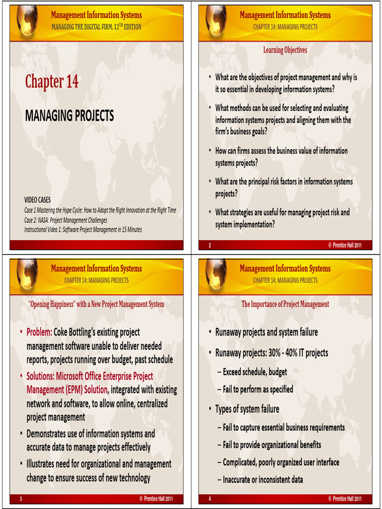 Chapter 14 Chapter 14: Managing Projects Managing Projects | PDF ...