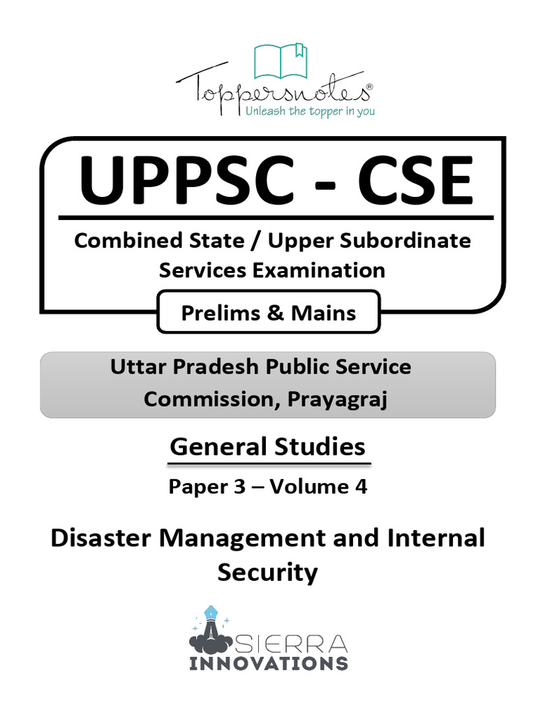 GS Paper 3 Volume 4 Disaster Management and Internal Security | PDF ...
