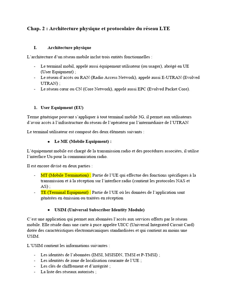 Architecture du réseau LTE expliquée | PDF | IP multimedia subsystem ...