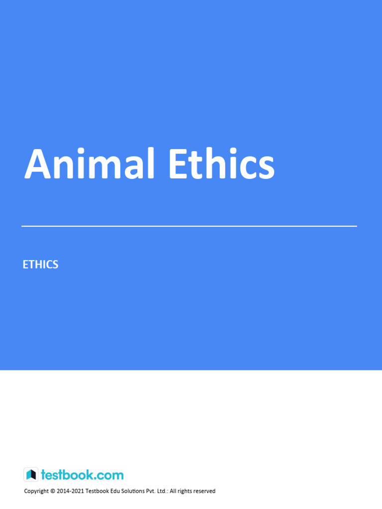 Animal Ethics - Study Notes | PDF | Applied Ethics