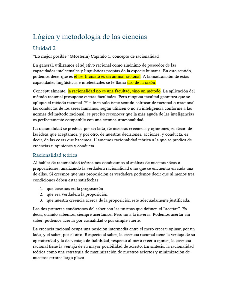 Lógica y Metodología de Las Ciencias | PDF | Racionalidad | Teoría