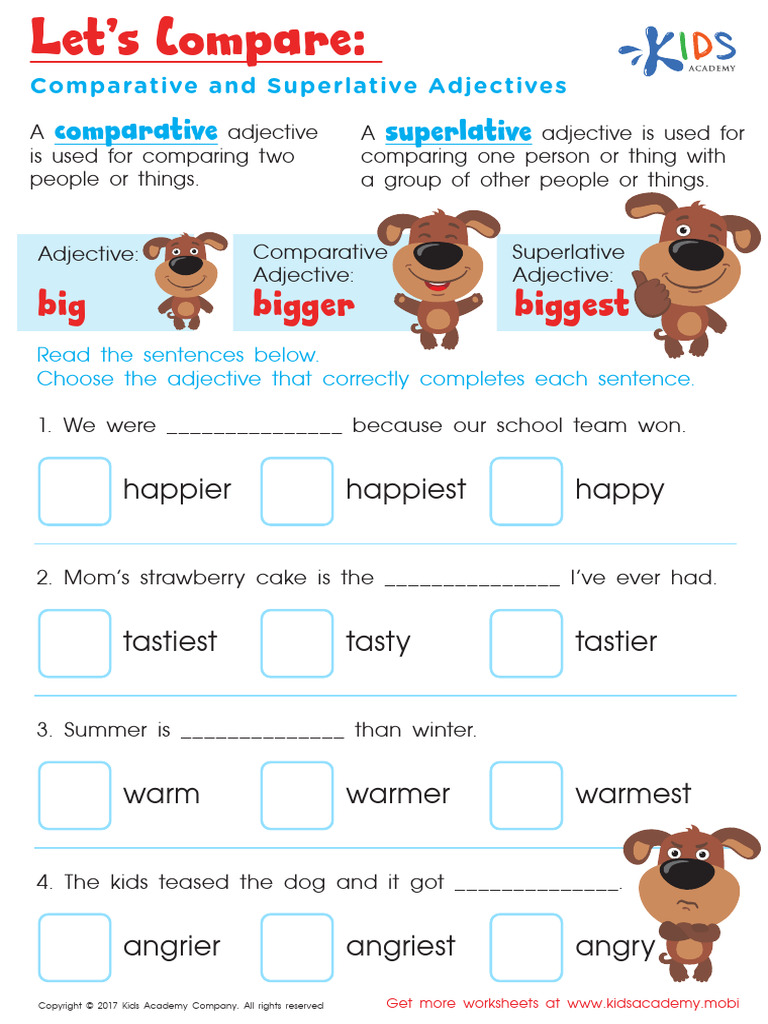 Grade 3 Comparative and Superlative Worksheet | PDF