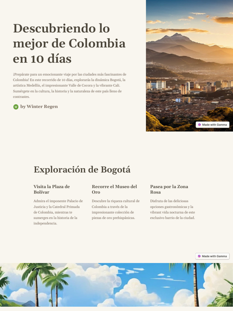 Descubriendo Lo Mejor de Colombia en 10 Dias | PDF | Colombia | Bogotá