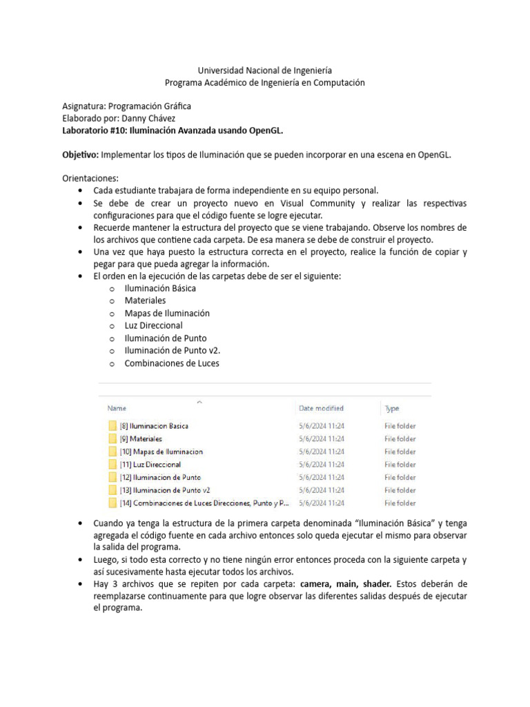 Laboratorio #10 - OpenGL - Programacion Grafica 2024 | PDF | Programa de computadora | Programación