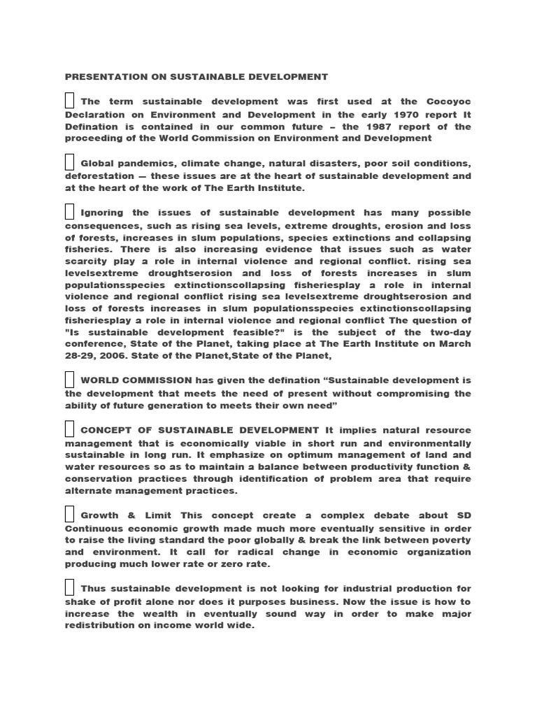 Sustainabale Development | PDF | Sustainability | Sustainable Development