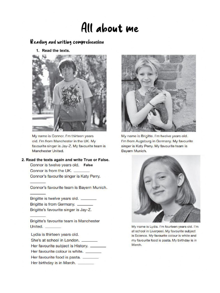 Reading About Kids Document | PDF