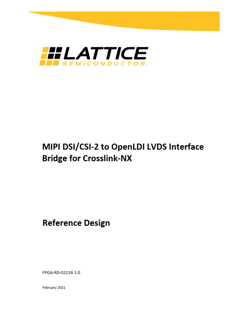 FPGA RD 02216 1 0 MIPI DSI CSI2 OpenLDI LVDS Int Bridge NX | PDF | Computer Science | Electronic ...