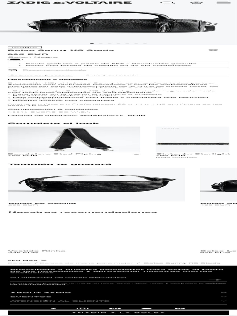 Bolso Sunny XS Studs Bolso Negro Mujer Zadig&Voltaire | PDF
