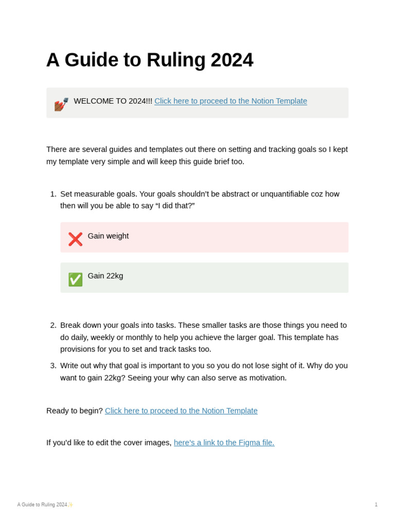 Goal Setting Guide 2024 | PDF