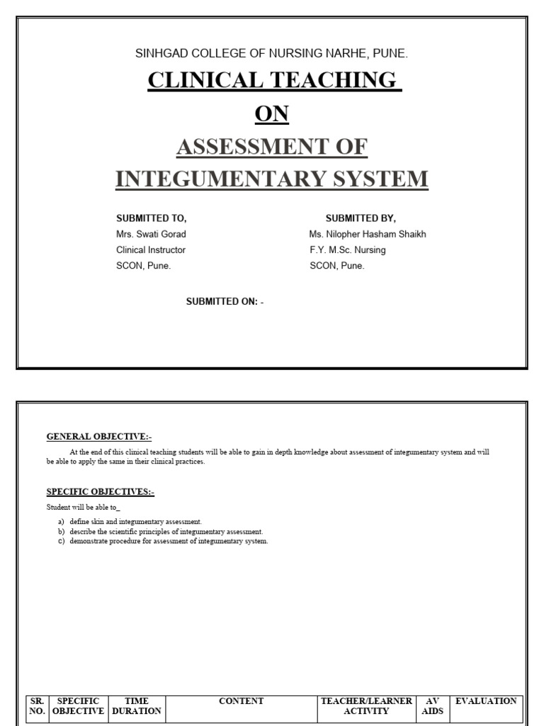 Assessment of Integumentary System | PDF | Clinical Medicine | Skin