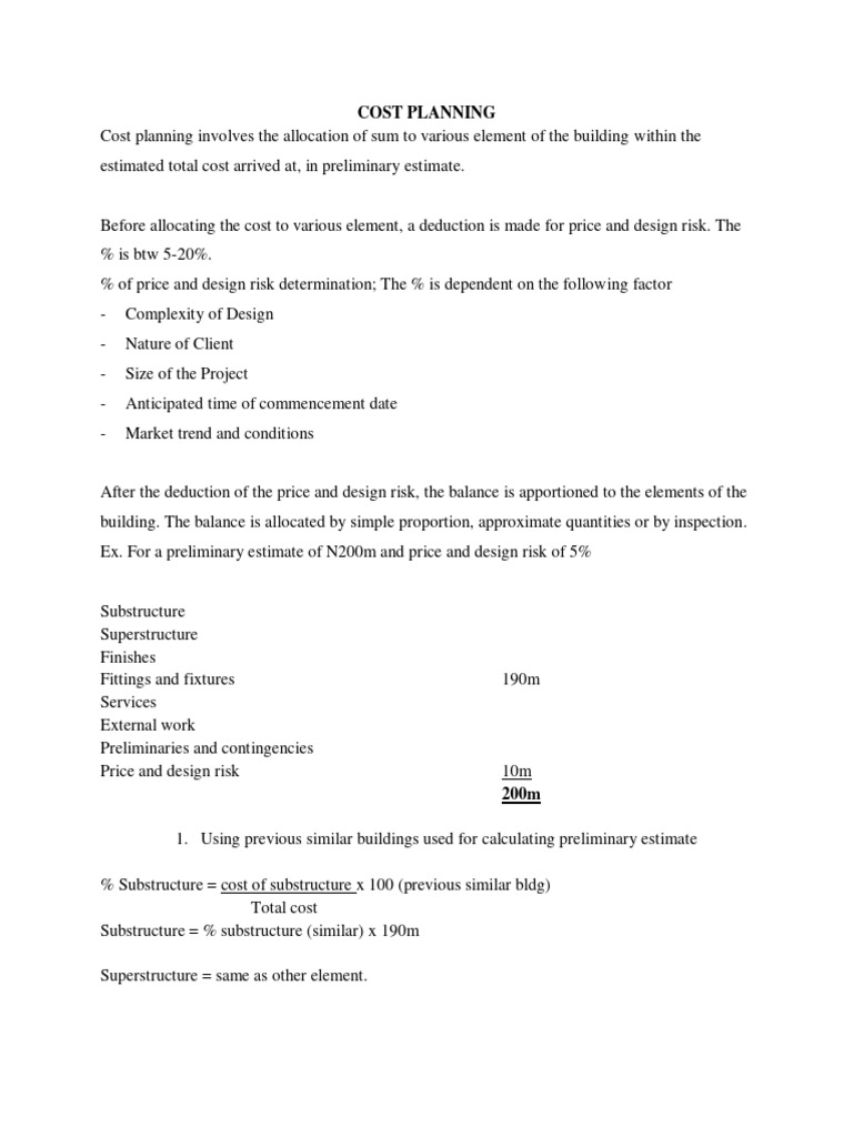 Cost Planning and Budget Management Guide | PDF | Cost | Risk