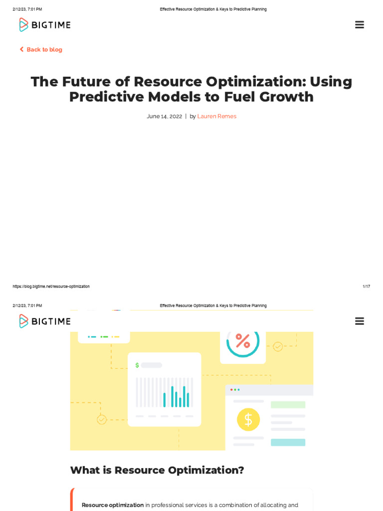 Effective Resource Optimization & Keys To Predictive Planning | PDF ...