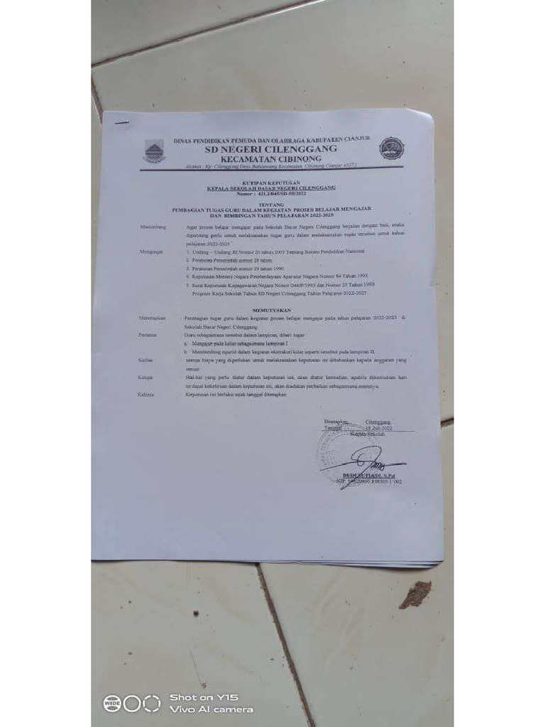 SK BM - Pelaksanaan Tugas Guru | PDF