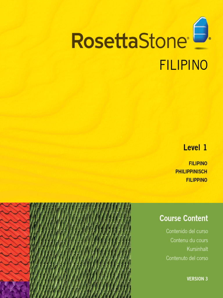 Filipino (Tagalog) Level 1 - Course Contents | PDF