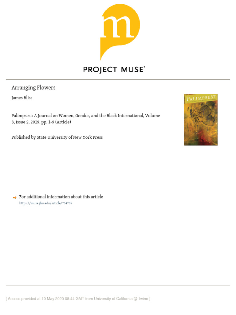 Bliss - Arranging Flowers Muse | PDF | Experience | Psychoanalysis
