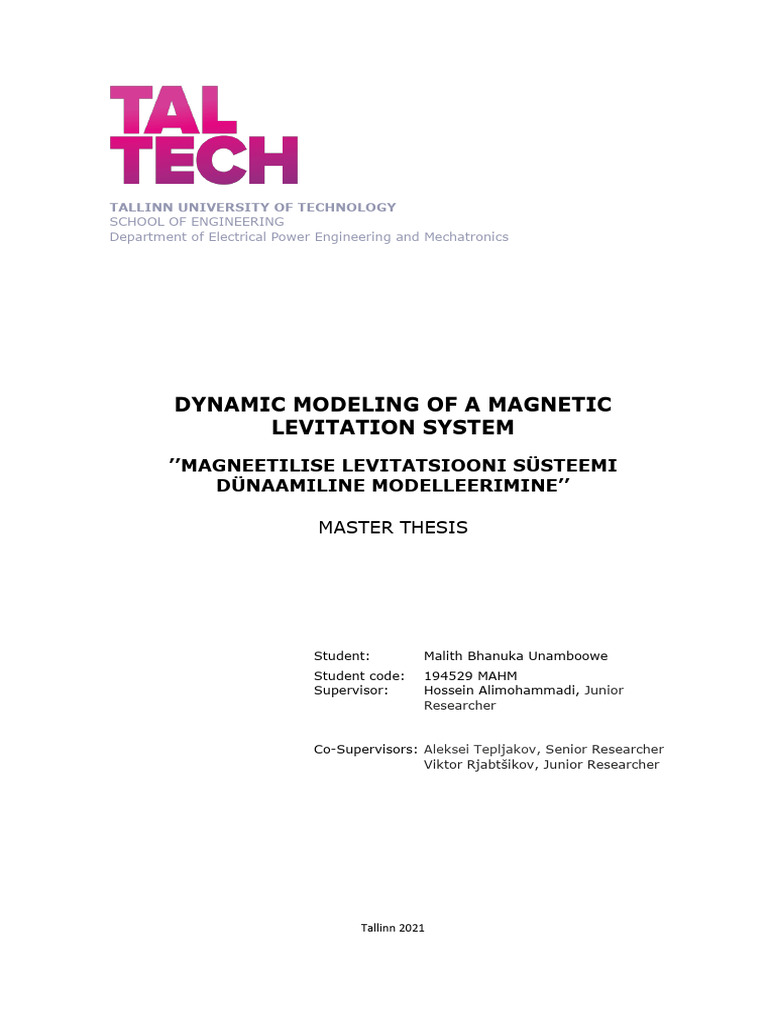 Model of Maglev (1) | PDF | Inductor | Force