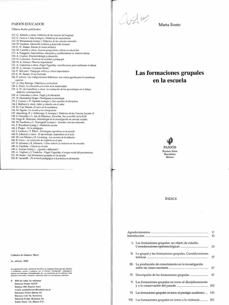 Souto - Formaciones Grupales - Cap. 2, 4 y 8 | PDF