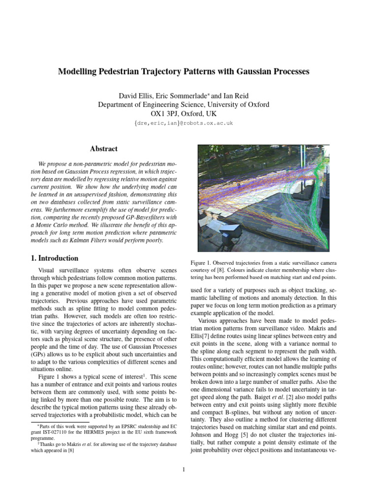 Modelling Pedestrian Trajectory Patterns With Gaussian Processes | PDF ...