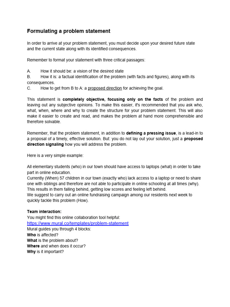 Problem statement | PDF