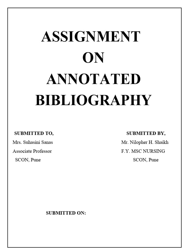Assignment On Annotated Bibliography | PDF | Bibliography | Citation