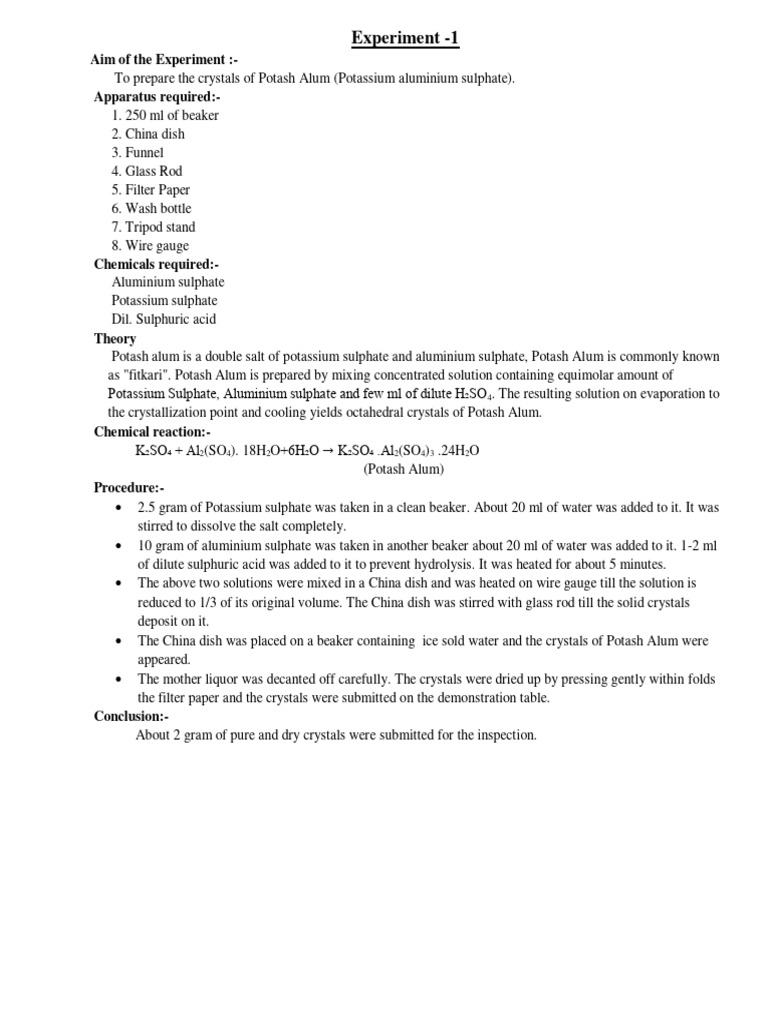 Experiment No. 1 To 4 | PDF | Titration | Chemistry