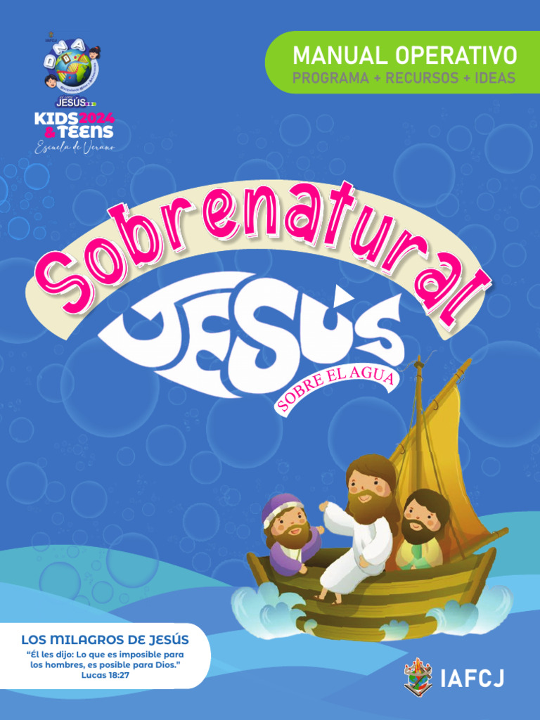 SOBRENATURAL Jesus Sobre El Agua Escuela de Verano DNA Manual Operativo ...