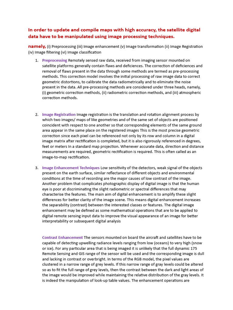 In Order To Update and Compile Maps With High Accuracy | PDF | Contrast ...
