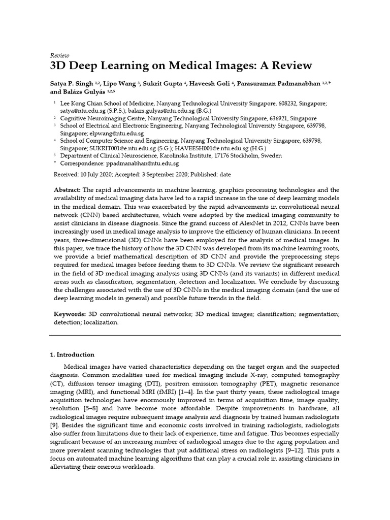 2020 - Singh - 3D Deep Learning On Medical Images | PDF | Artificial ...