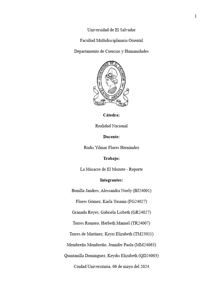Análisis de la Masacre de El Mozote | PDF | Justicia | Crimen y violencia