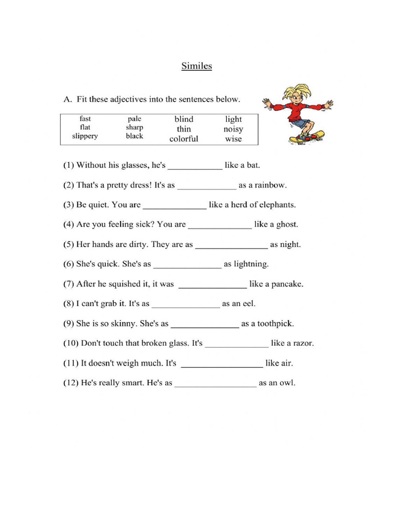 Similes adjectives | PDF