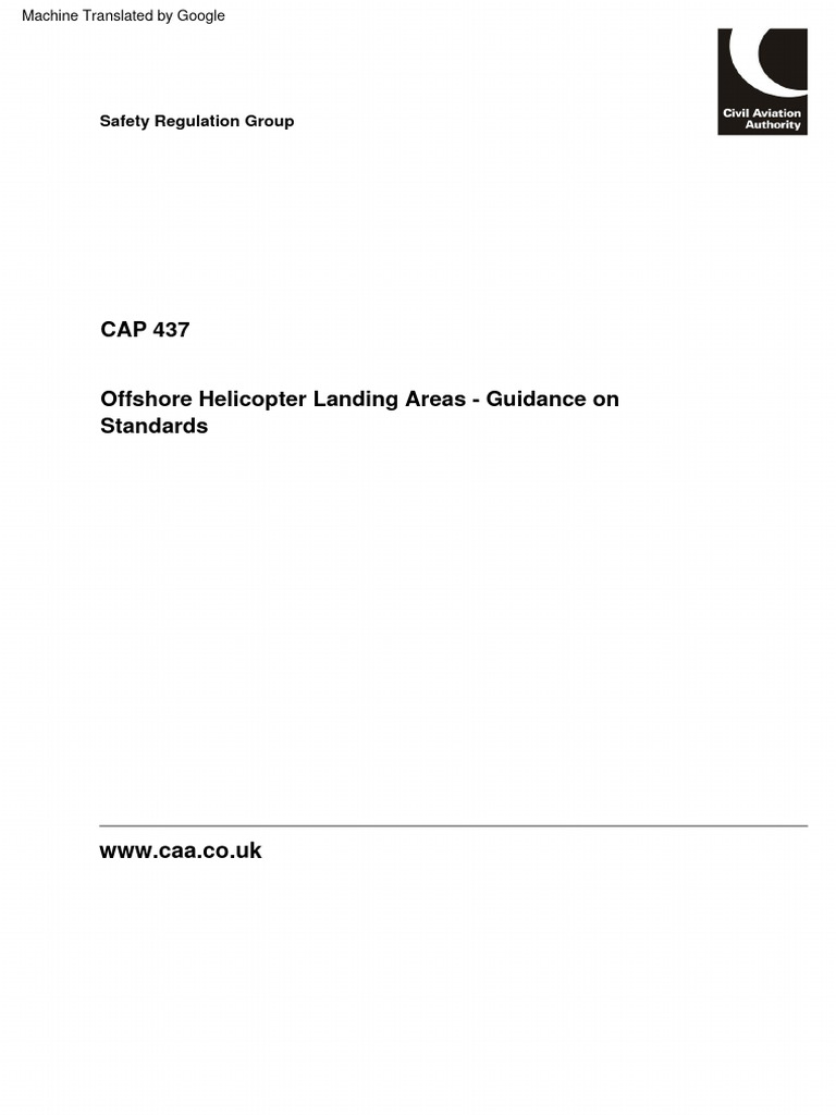 Cap437 Offshore Helicopter Landing Areas - Guidance | PDF | Helicopter