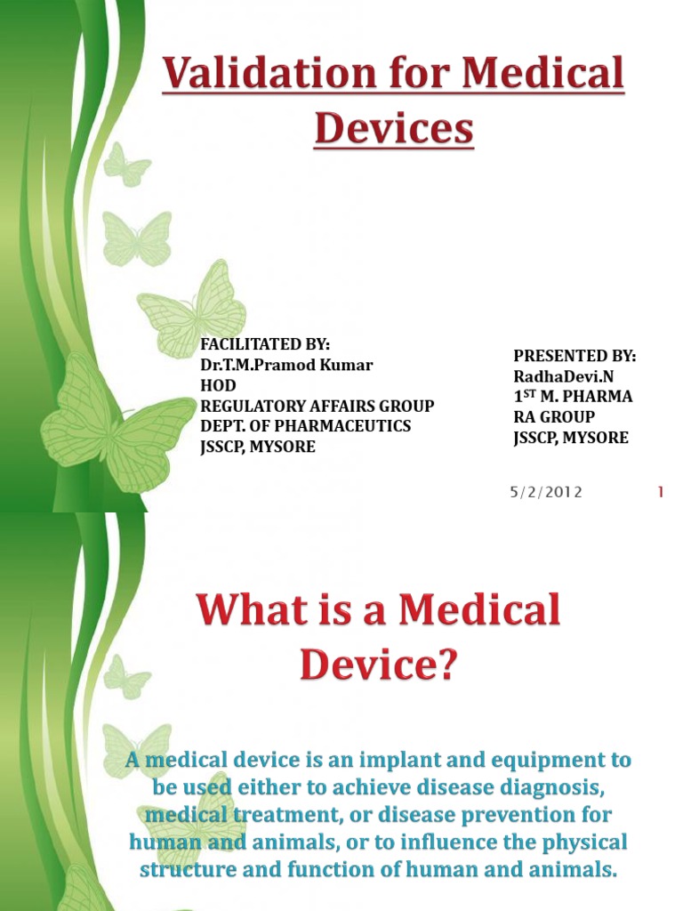 Medical Device Validation Radha | PDF | Verification And Validation | Medical Device
