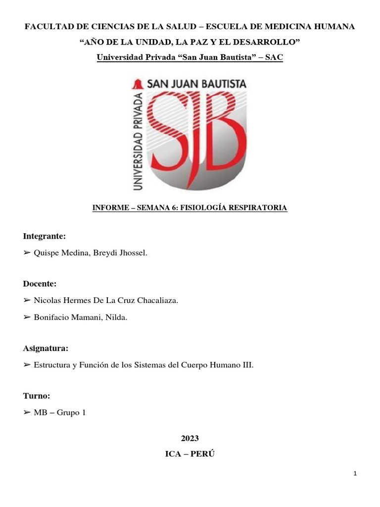 Semana 6 - Fisiología Respiratoria | PDF | Pulmón | Corazón