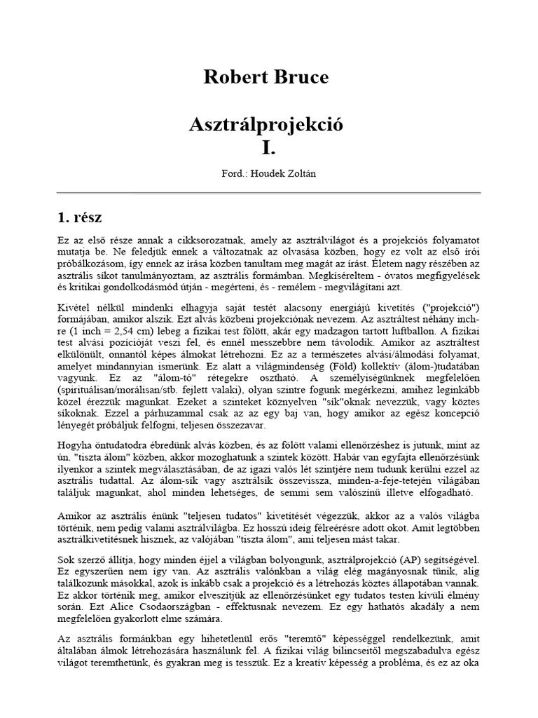 Robert Bruce - Asztrálprojekció | PDF